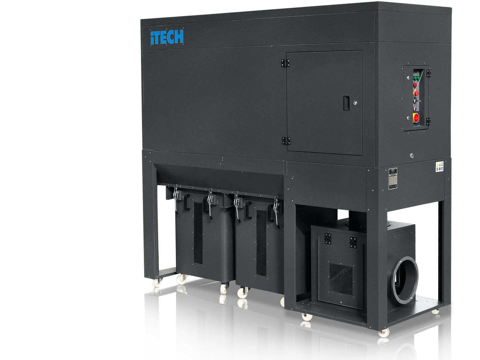 STK5000 ENCLOSED FINE DUST EXTRACTOR 5.5KW WITH 2 BINS – iTECH Machinery