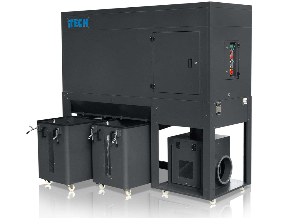 STK5000 ENCLOSED FINE DUST EXTRACTOR 5.5KW WITH 2 BINS – iTECH Machinery